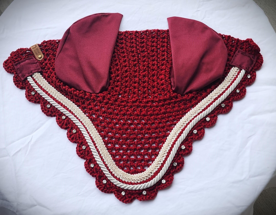 Red Ear Bonnet / Fly Bonnet / Horse Bonnet / Fly Net, Cob Size - Etsy