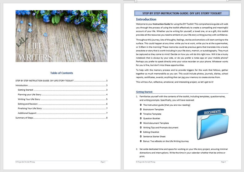 Do It Yourself (DIY) Life Story Writing Toolkit - by Forget Me Not Life ...