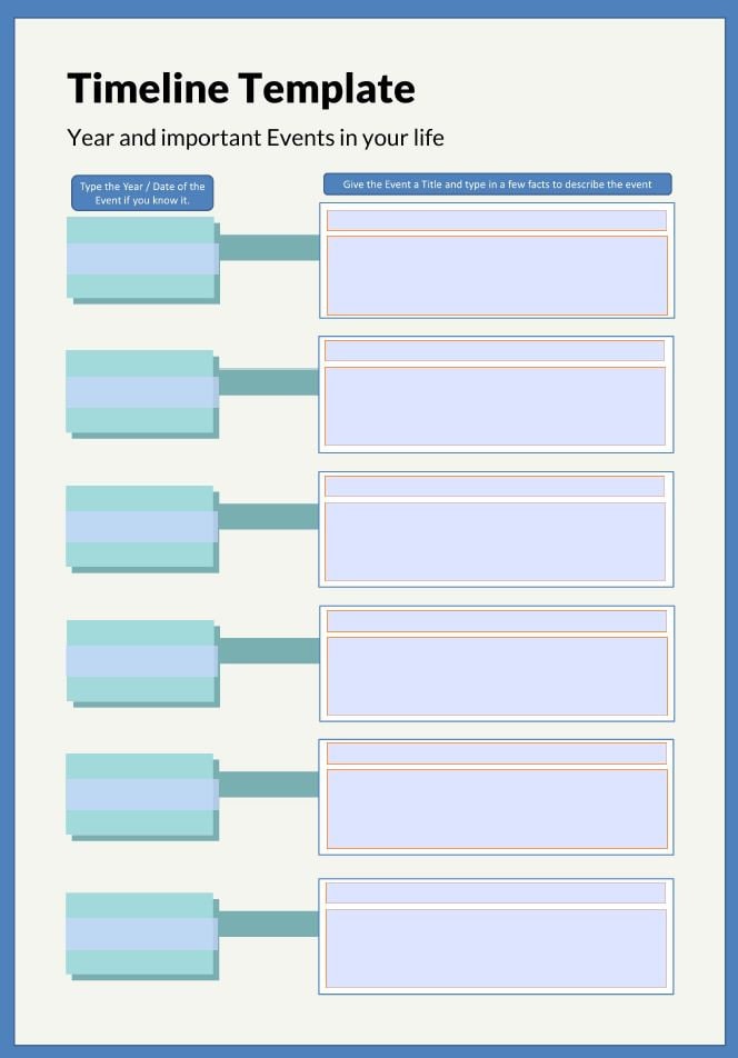 Autobiography Timeline Template - Digital and Print Options - Etsy