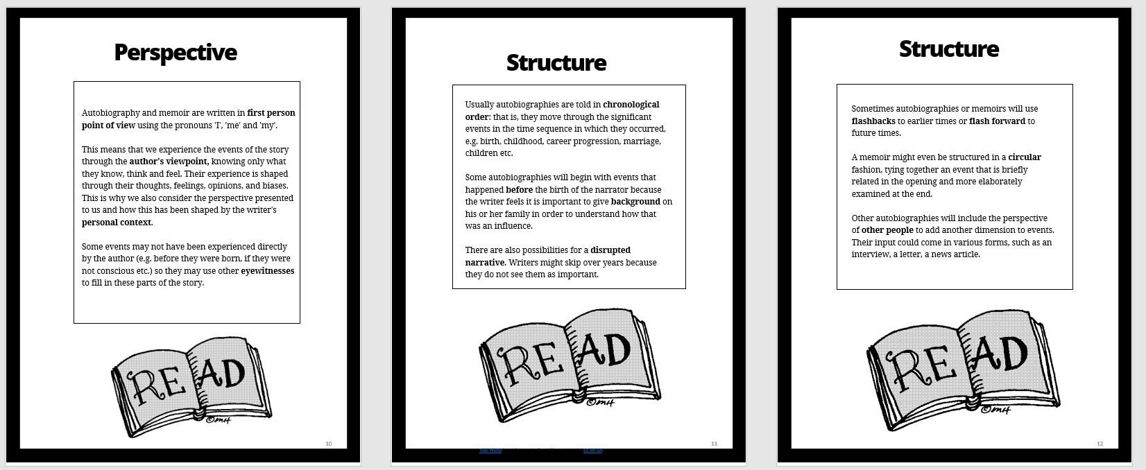 Autobiography Memoir Introduction Workbook for Students Digital and ...