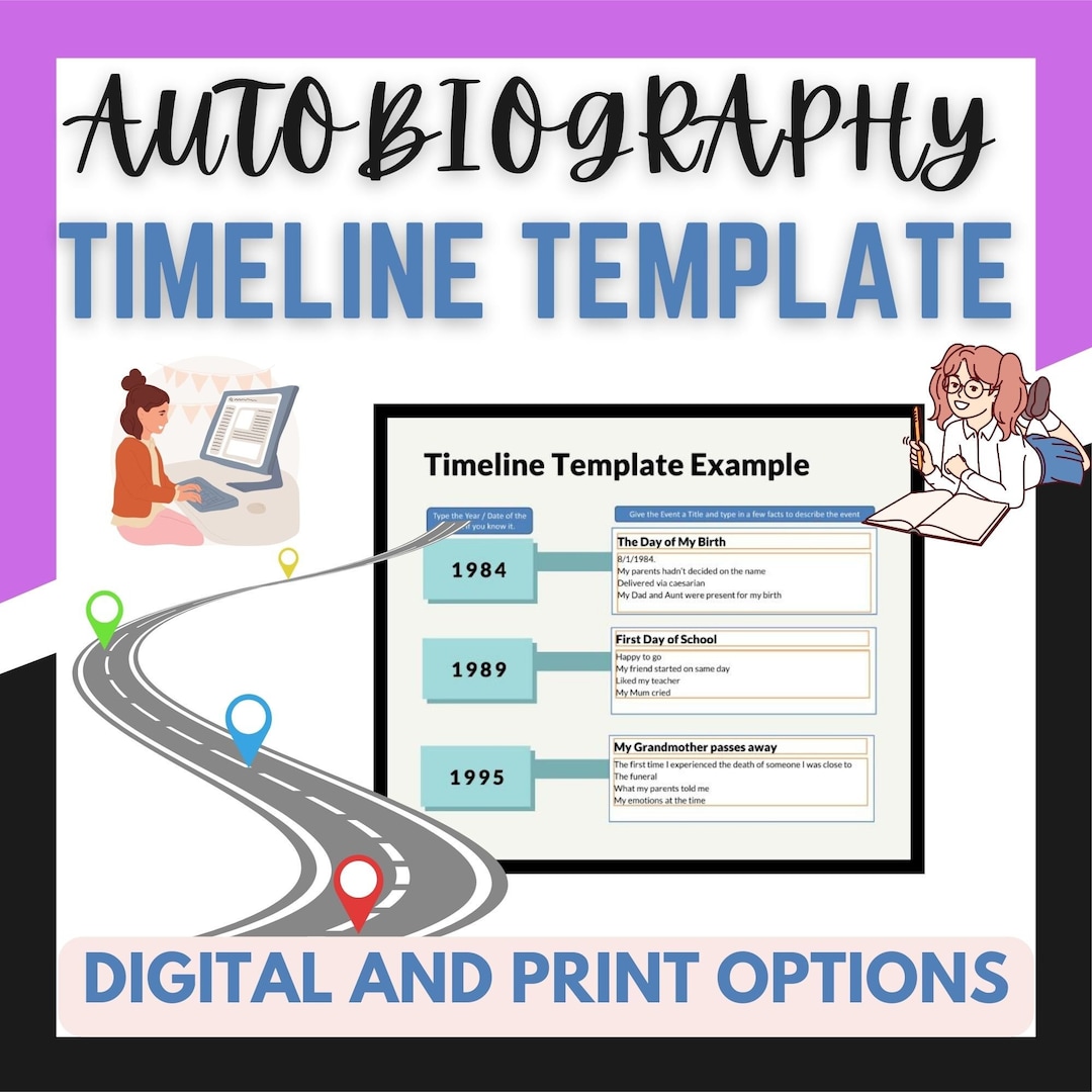 Autobiography Timeline Template - Digital and Print Options - Etsy