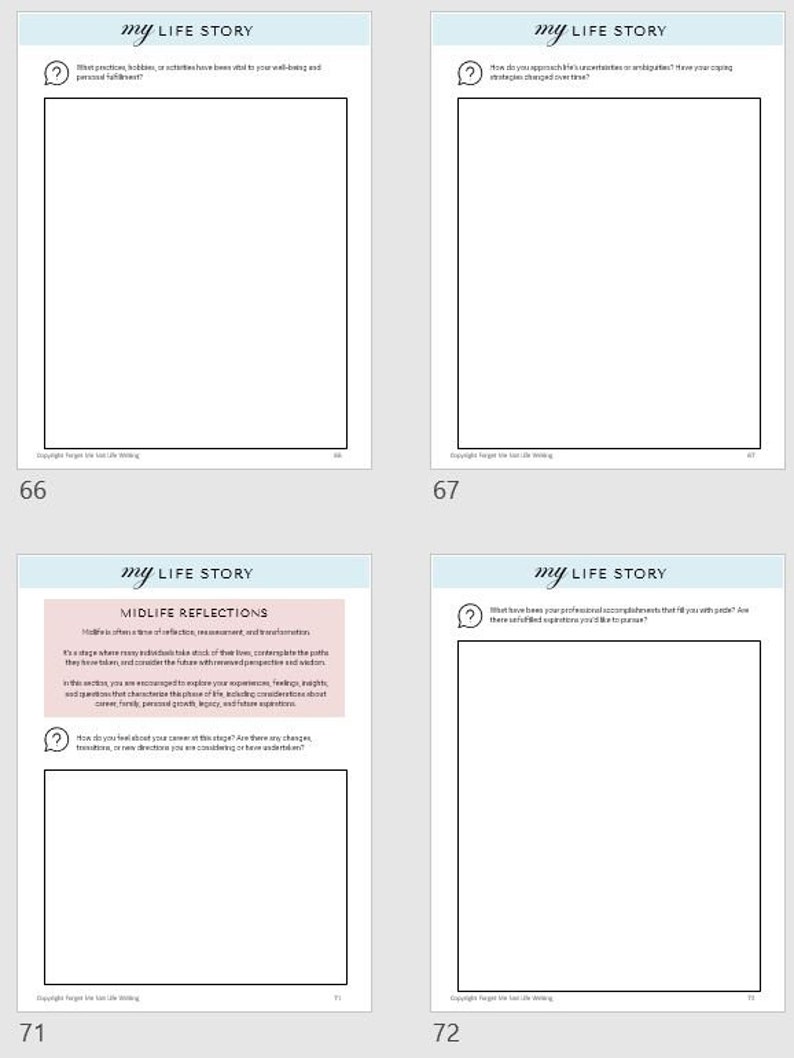 Writing My Life Story Journal - A Workbook in Both Digital and ...