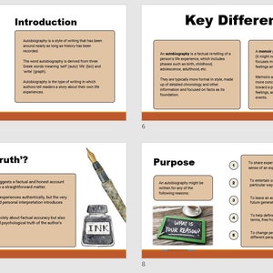 Autobiography Memoir Introduction Powerpoint Presentation With Teacher ...