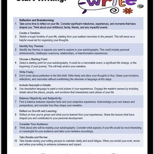 Autobiography Memoir Introduction Workbook for Students - Digital and ...