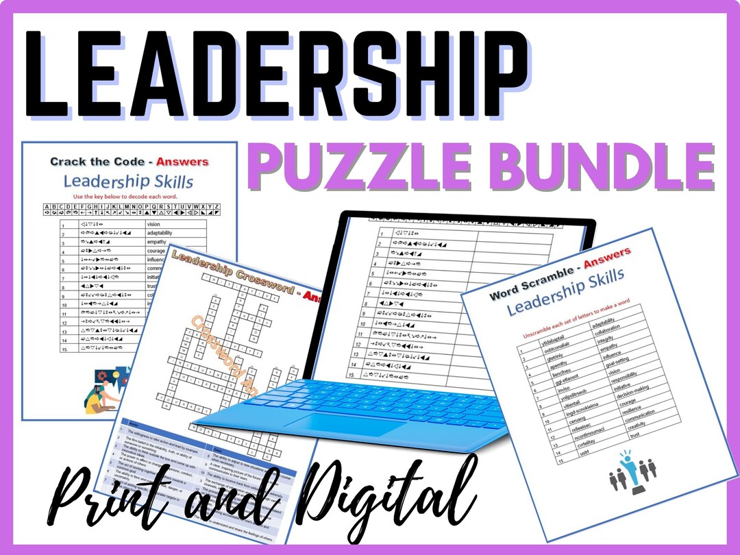 Leadership Skills Puzzles Bundle Crossword, Crack the Code, Word ...