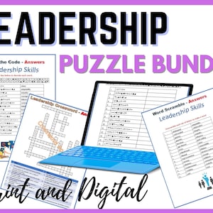 Leadership Skills Puzzles Bundle - Crossword, Crack the Code, Word ...