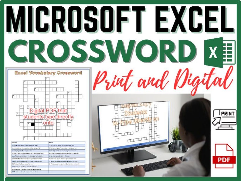 Crucigrama de vocabulario de Microsoft Excel - Actividad digital e ...
