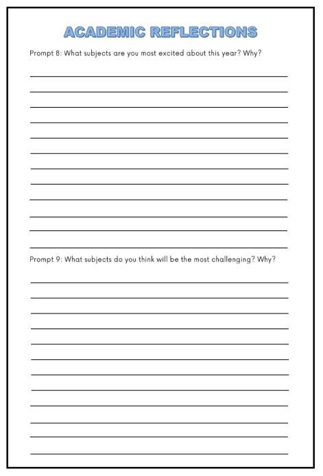 Back to School Writing Journal - Beginning of Term / Year - Digital and ...