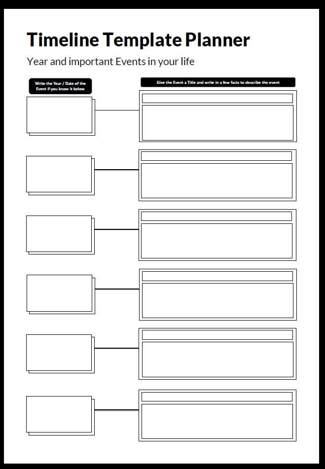 Autobiography Timeline Template - Digital and Print Options - Etsy