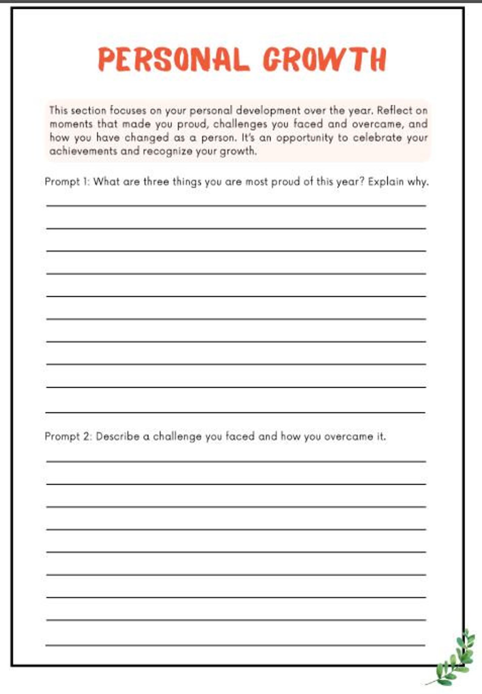 Reflective Journal Writing Activity Resource for End of Term / Year ...