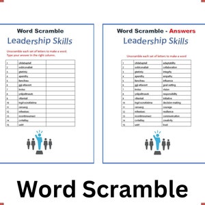 Leadership Skills Puzzles Bundle Crossword, Crack the Code, Word ...