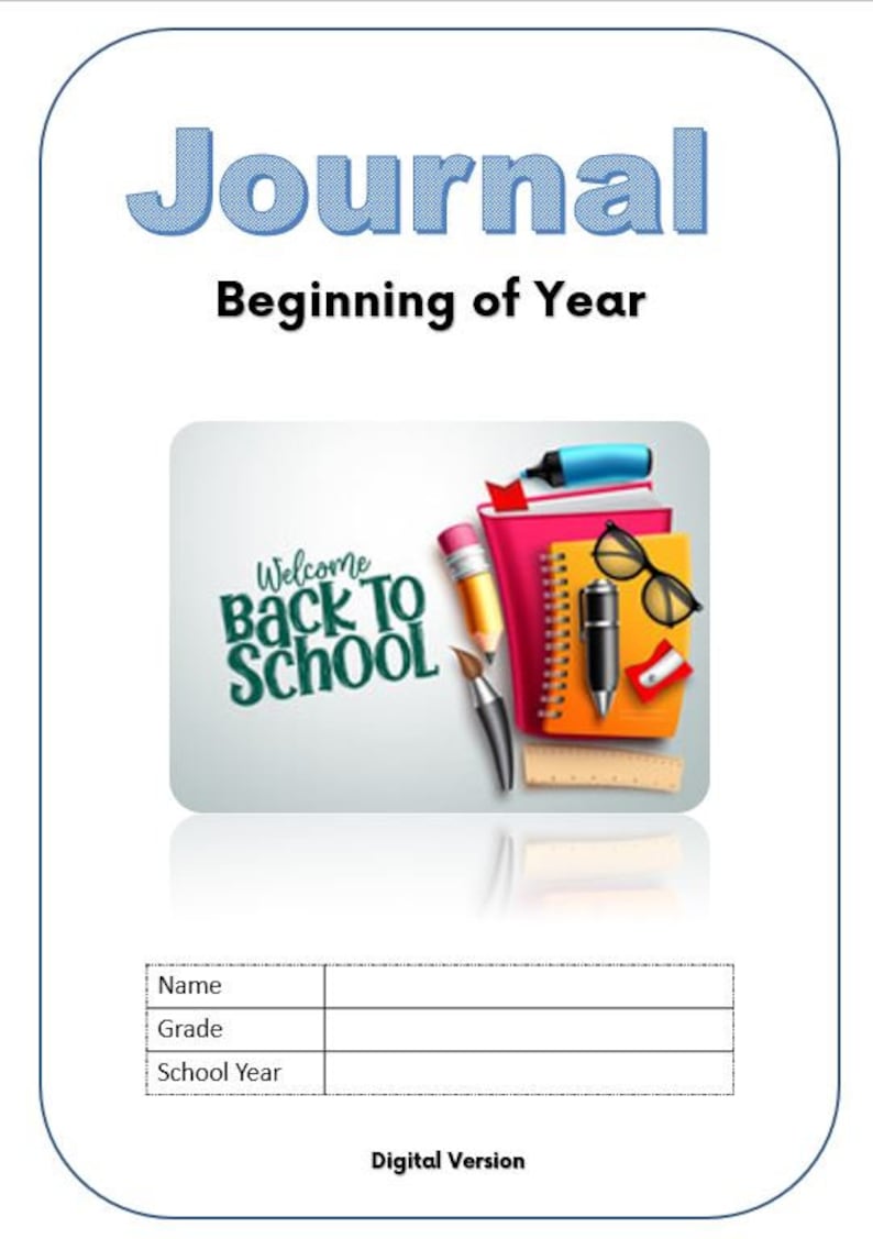 Back to School Writing Journal - Beginning of Term / Year - Digital and ...