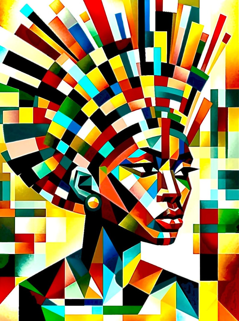 Cubist African Princess - Etsy