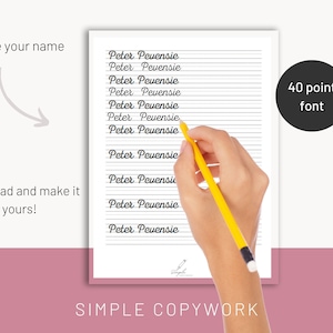 Cursive Name Practice, Custom Cursive Name Writing Worksheet Editable ...