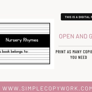 Nursery Rhyme Handwriting Practice and Copywork Worksheets for ...