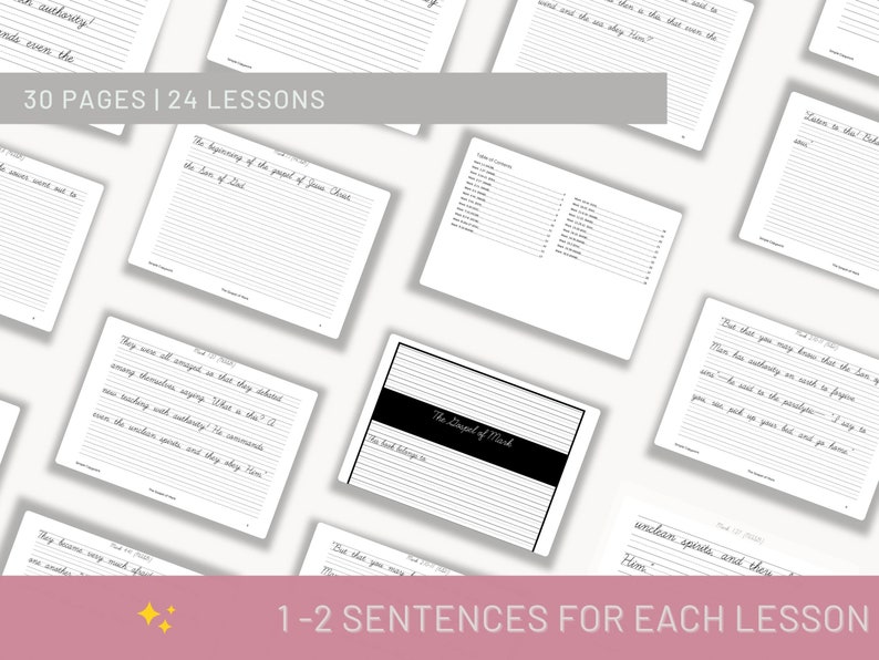 Gospel of Mark Handwriting & Copywork CURSIVE for Charlotte Mason and ...