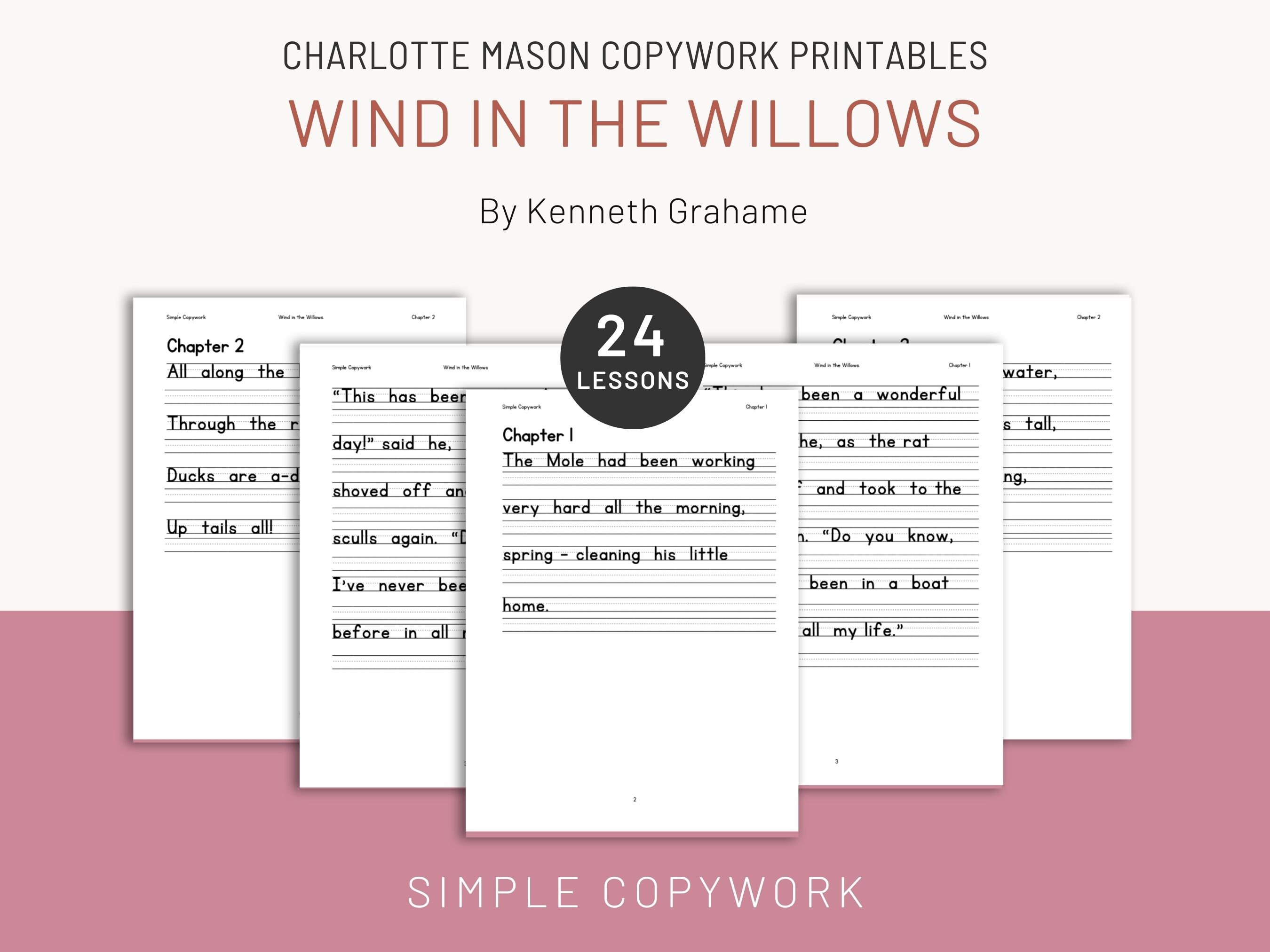 Wind in Willow Copywork and Handwriting Worksheet for Charlotte Mason ...