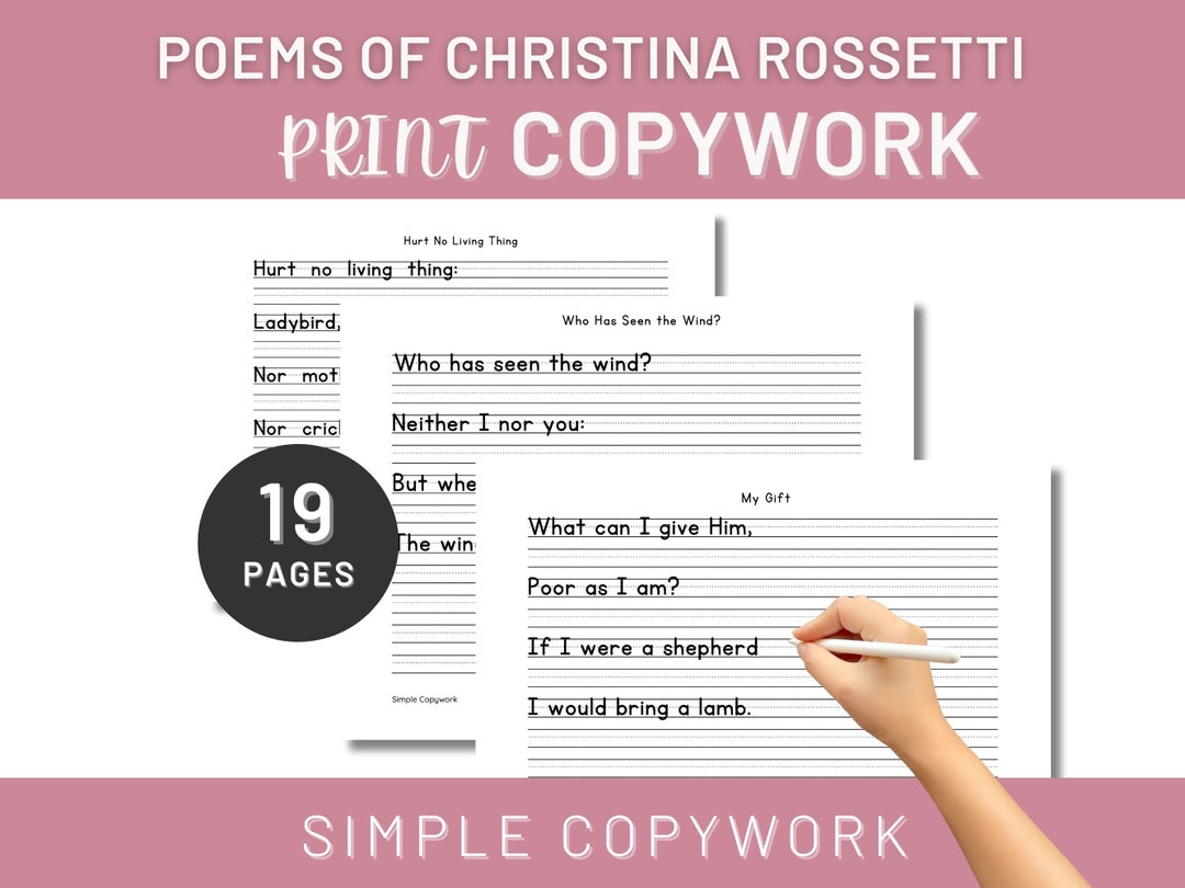Christina Rossetti Poems Copywork & Handwriting Printables for ...