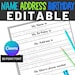 Editable Learn My Name, My Address, My Birthday Tracing Worksheet in ...