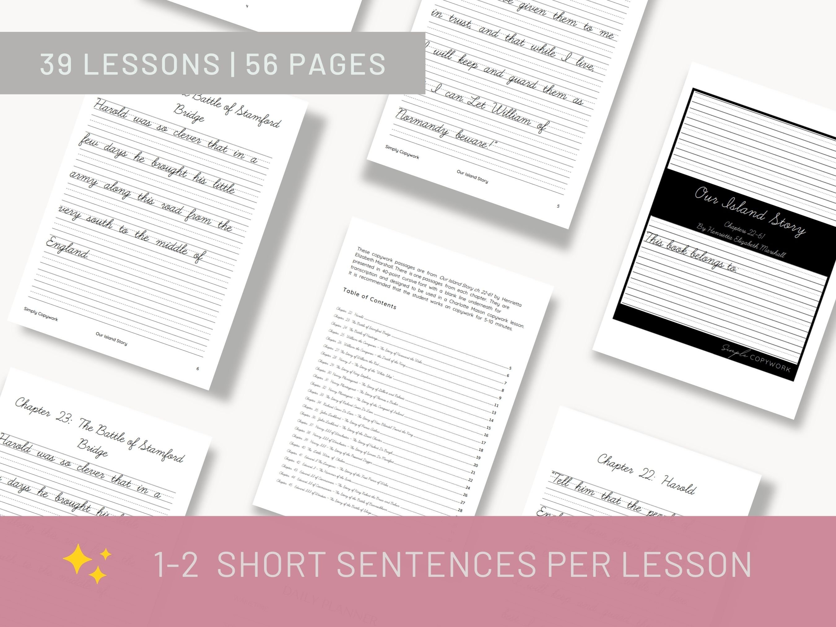 Our Island Story Ch. 22-61 CURSIVE Handwriting and Copywork for ...