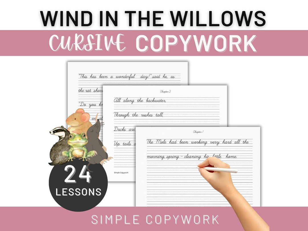 Wind in Willow Copywork and Handwriting Worksheet for Charlotte Mason ...