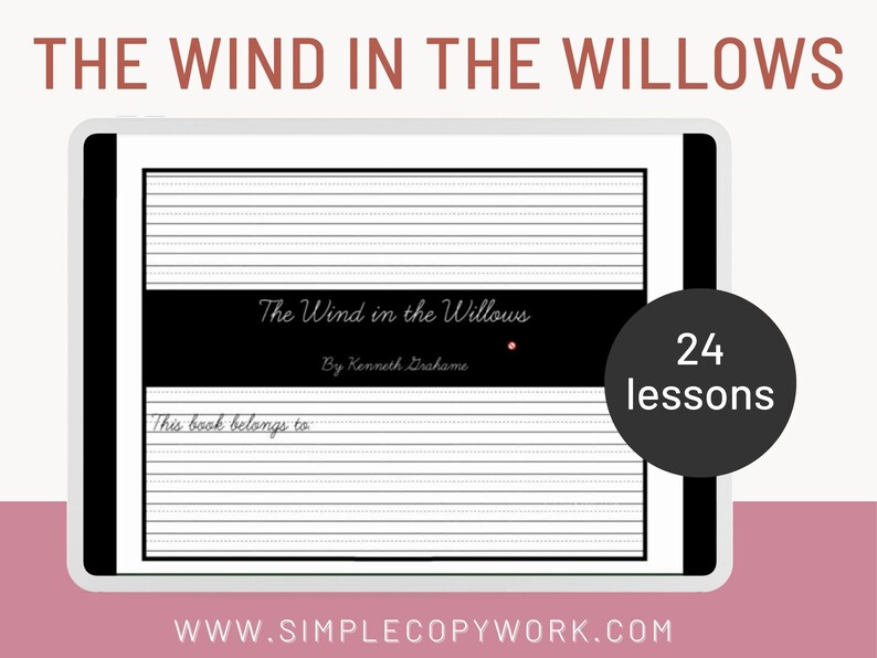 Wind in Willow Copywork and Handwriting Worksheet for Charlotte Mason ...