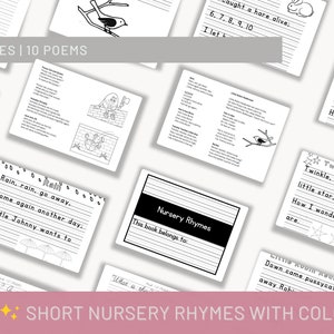 Nursery Rhyme Handwriting Practice and Copywork Worksheets for ...