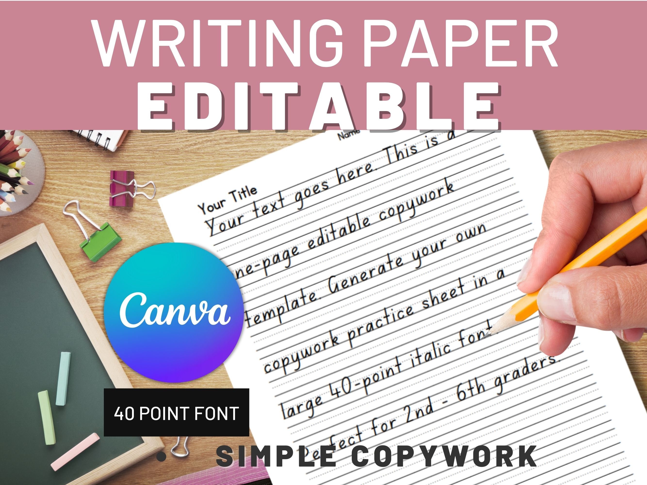 Editable Copywork & Handwriting Template, Italics D'nealian Font ...