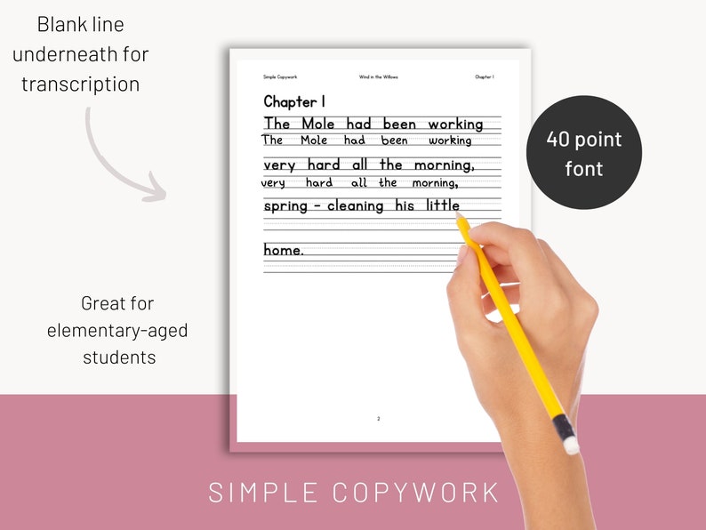 Wind in Willow Copywork and Handwriting Worksheet for Charlotte Mason ...