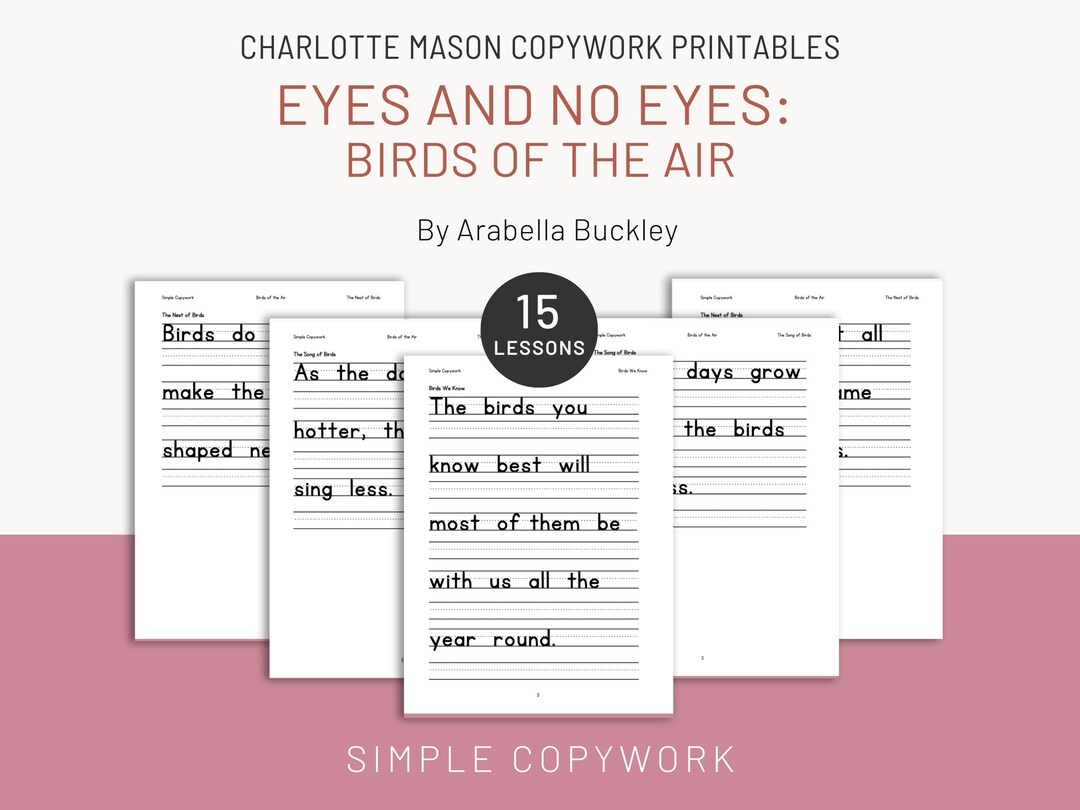 Eyes and No Eyes: Birds of Air Handwriting and Copywork for Charlotte ...