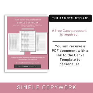 Editable Traceable Cursive Handwriting Practice Sheets, Learn to Write ...