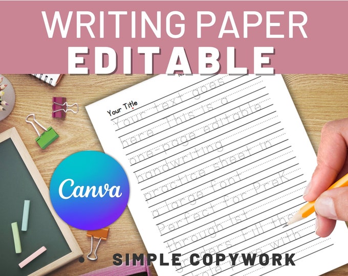Editable Copywork & Handwriting Template, Worksheet Generator, One Page ...