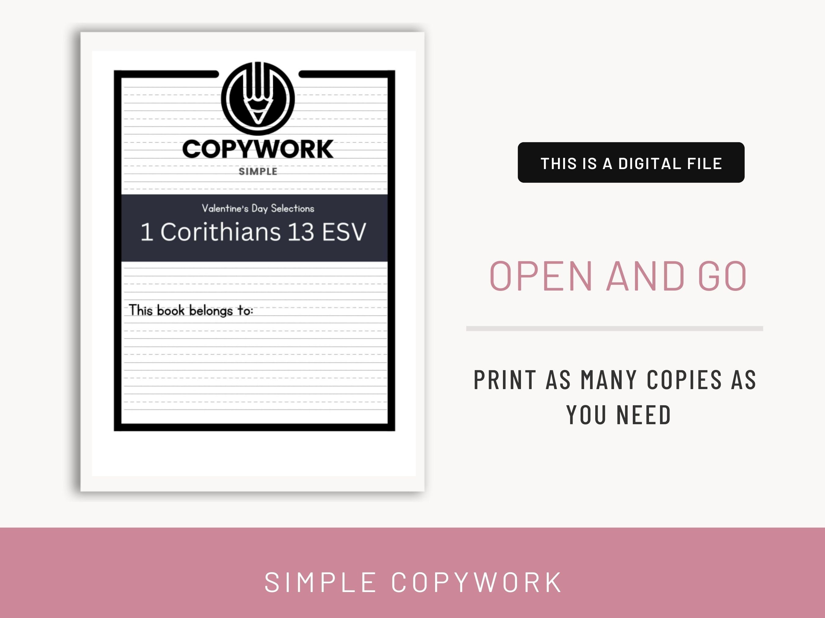 1 Corinthians 13 Activities & Copywork Printable for Charlotte Mason ...