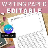 BUNDLE: Editable Lined Handwriting Paper With a Tracing Font for Prek K ...