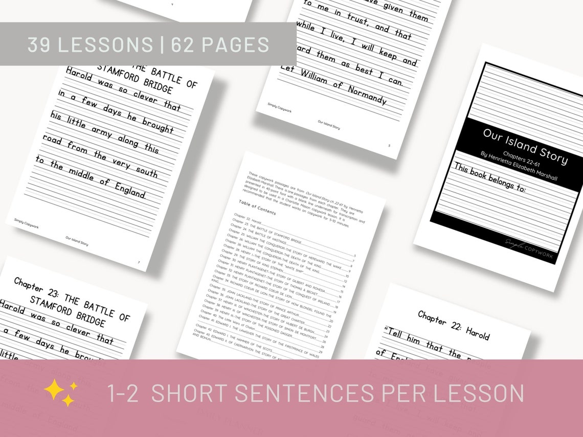 Our Island Story Ch. 22-61 Copywork Handwriting Worksheet for Charlotte ...