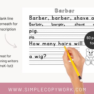 Nursery Rhyme Handwriting Practice and Copywork Worksheets for ...