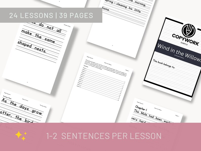 Wind in Willow Copywork and Handwriting Worksheet for Charlotte Mason ...