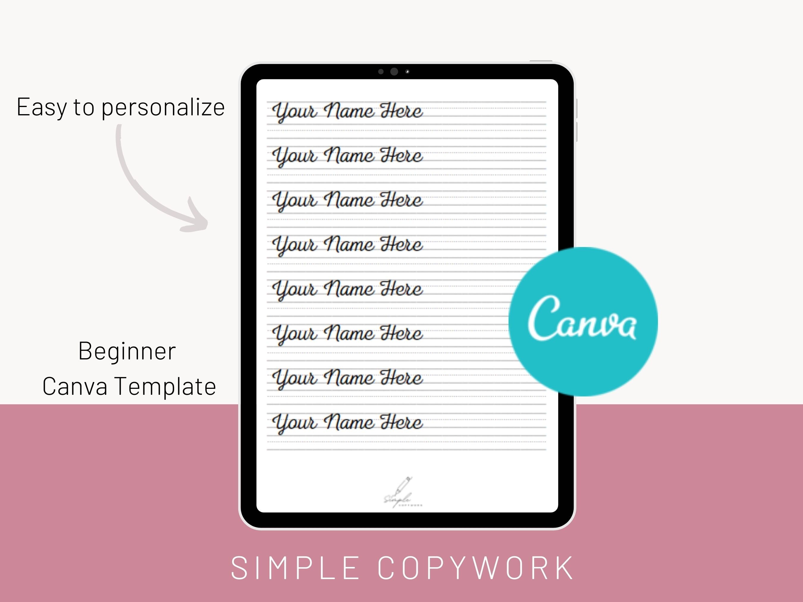 Cursive Name Practice, Custom Cursive Name Writing Worksheet Editable ...