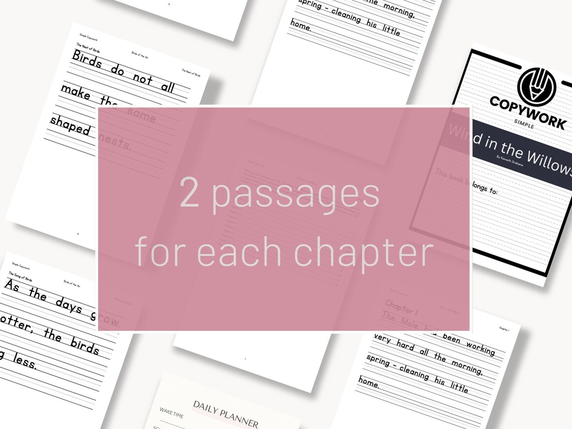 Wind in Willow Copywork and Handwriting Worksheet for Charlotte Mason ...