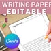 BUNDLE: Editable Lined Handwriting Paper With a Tracing Font for Prek K ...