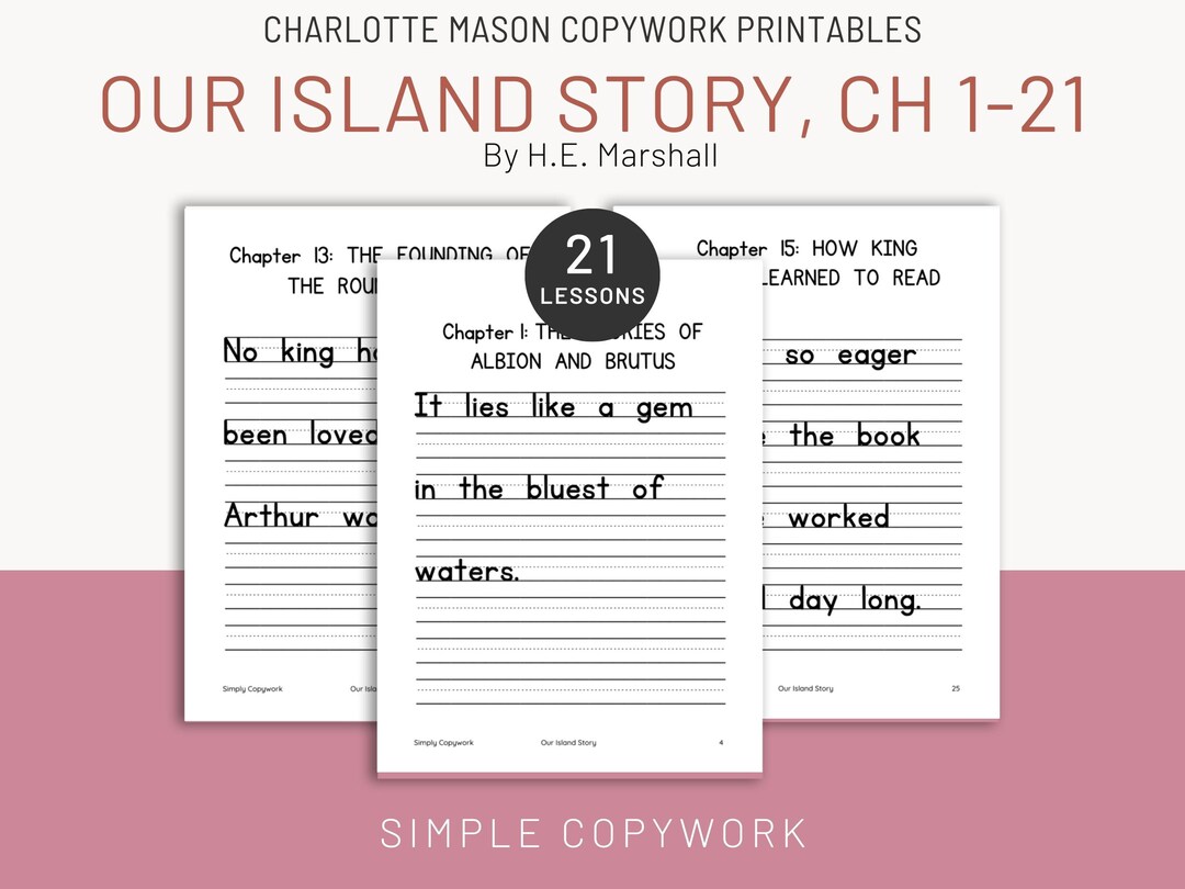 Our Island Story Ch.1-21 Copywork & Handwriting Worksheet in - Etsy