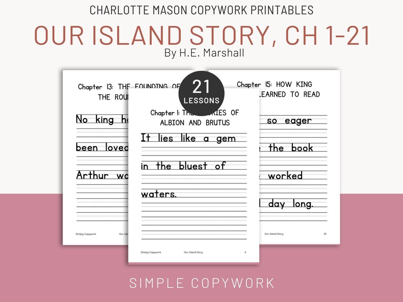 Our Island Story Ch.1-21 Copywork & Handwriting Worksheet in - Etsy