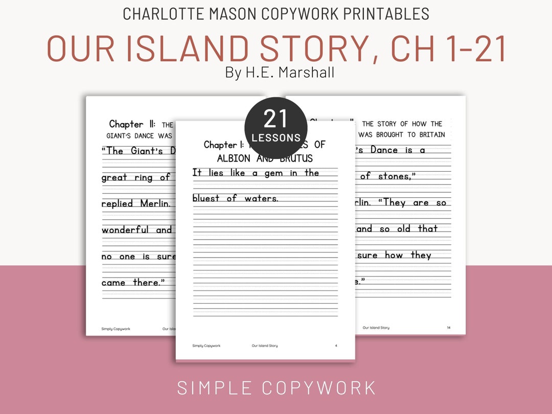 Our Island Story Ch. 1-21 Copywork Handwriting Worksheet for - Etsy