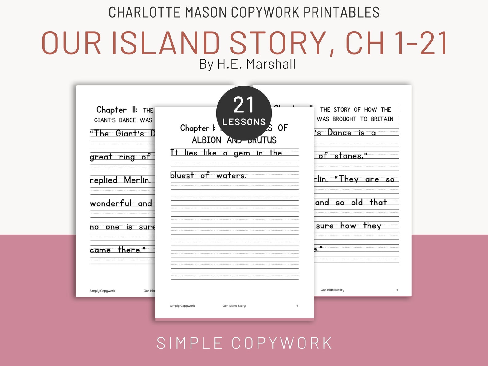 Our Island Story Ch. 1-21 Copywork Handwriting Worksheet for Charlotte ...