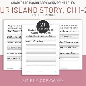 Our Island Story Ch. 1-21 Copywork Handwriting Worksheet for Charlotte ...