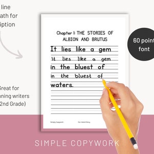 Our Island Story Ch.1-21 Copywork & Handwriting Worksheet in 60-point ...
