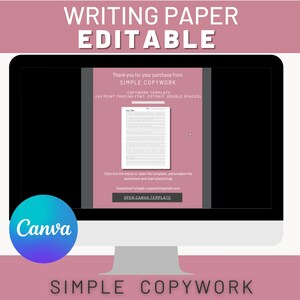 Editable Copywork & Handwriting Template, Tracing Worksheet Generator ...
