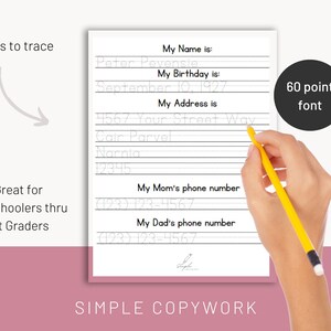Editable Learn My Name, My Address, My Birthday Tracing Worksheet in ...