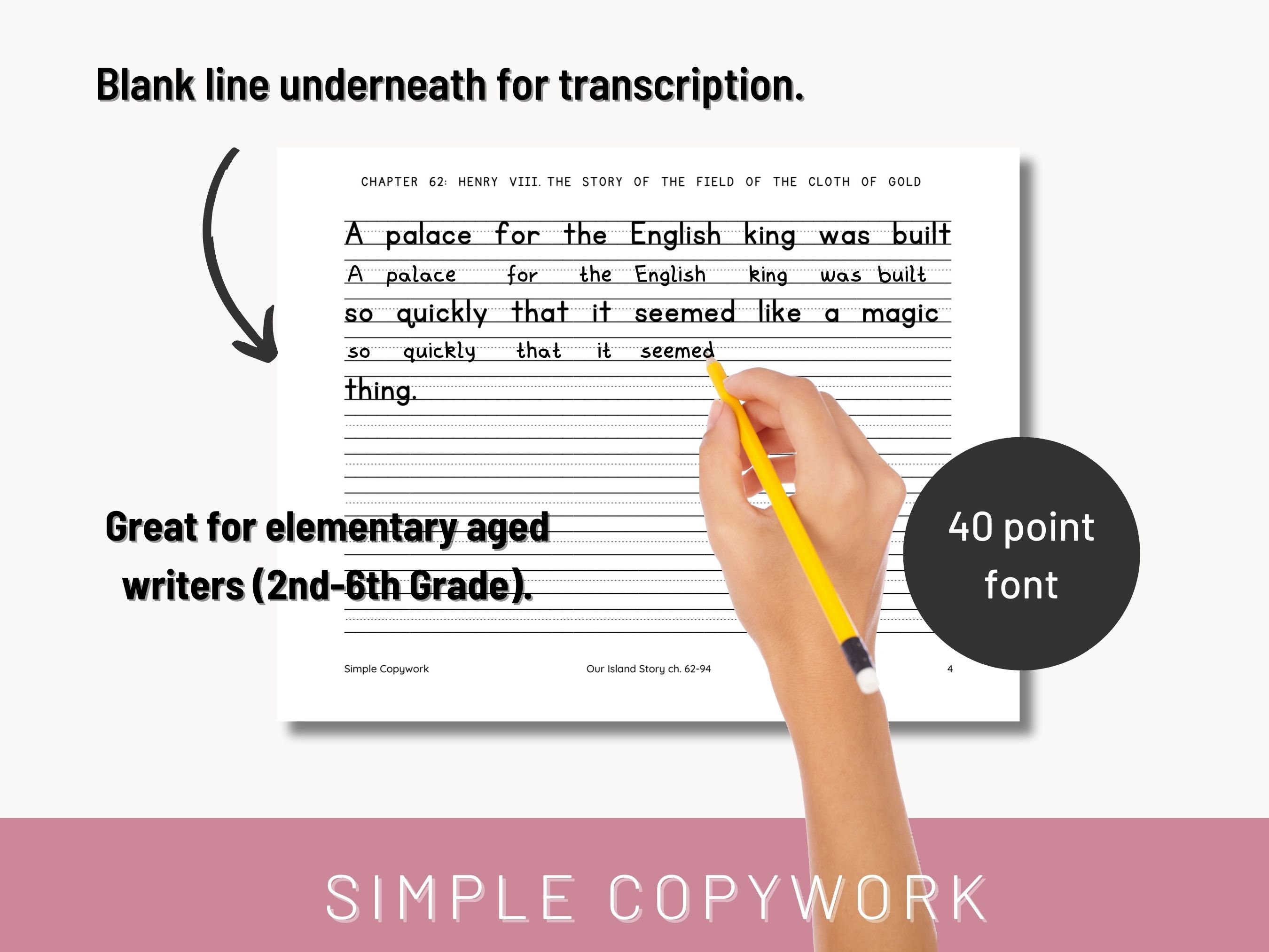Our Island Story Ch. 62-94 Copywork & Handwriting for Charlotte Mason ...