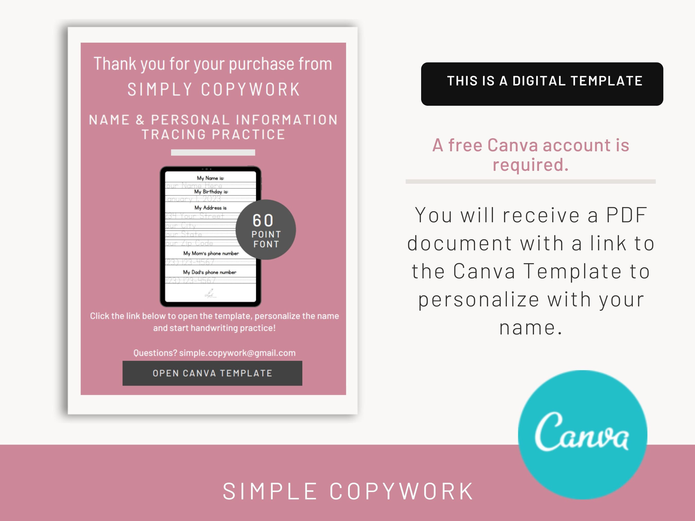 Editable Learn My Name, My Address, My Birthday Tracing Worksheet in ...